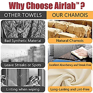 Chamois Cloth for Car Shammy Towel 24'' x 16'' (2.58 sq ft) Car Drying Towel Absorbent Real Leather Lint Free Streak Free for Car Wash 1 Pack