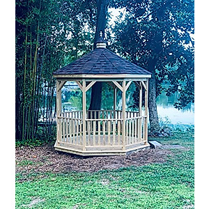 Amish-Crafted 12' Wood Octagon Gazebo-in-a-Box (Harvard Slate)