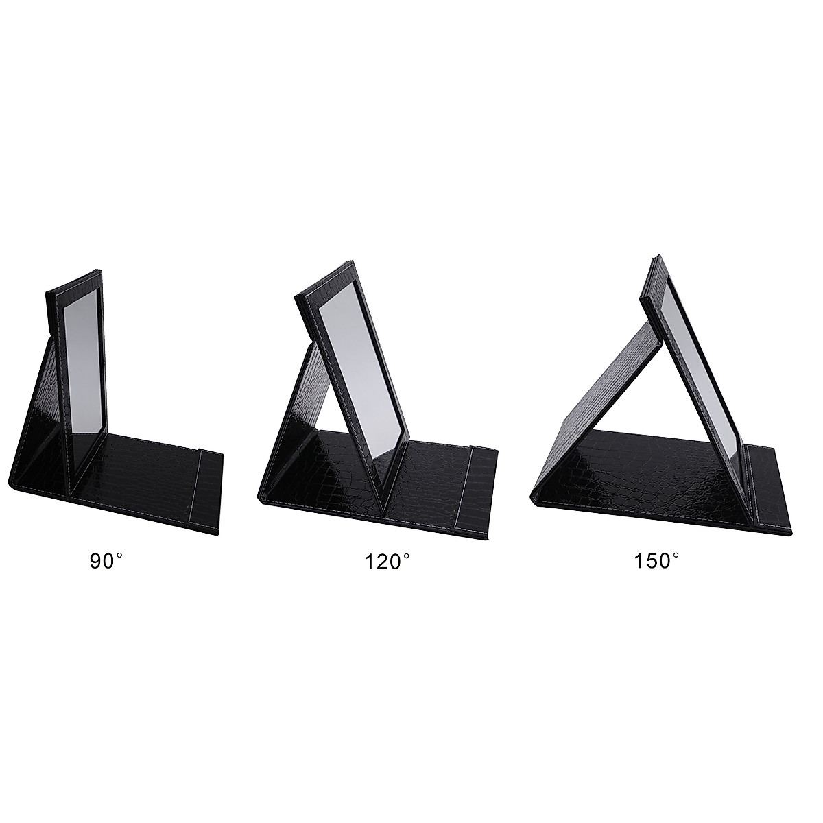 Famiry Portable Folding Vanity Mirror for Bedroom Cosmetic Dresser, Makeup Mirror with Leather Cushioned Cover for Travel