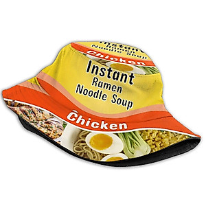 Instant Ramen Noodle Unisex Bucket Hat Summer Travel Beach Sun Hats Outdoor Cap
