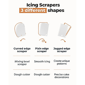 Kootek 11 Inch Rotating Cake Turntable with 2 Icing Spatula and 3 Icing Smoother, Revolving Cake Stand White Baking Cake Decorating Kits Supplies