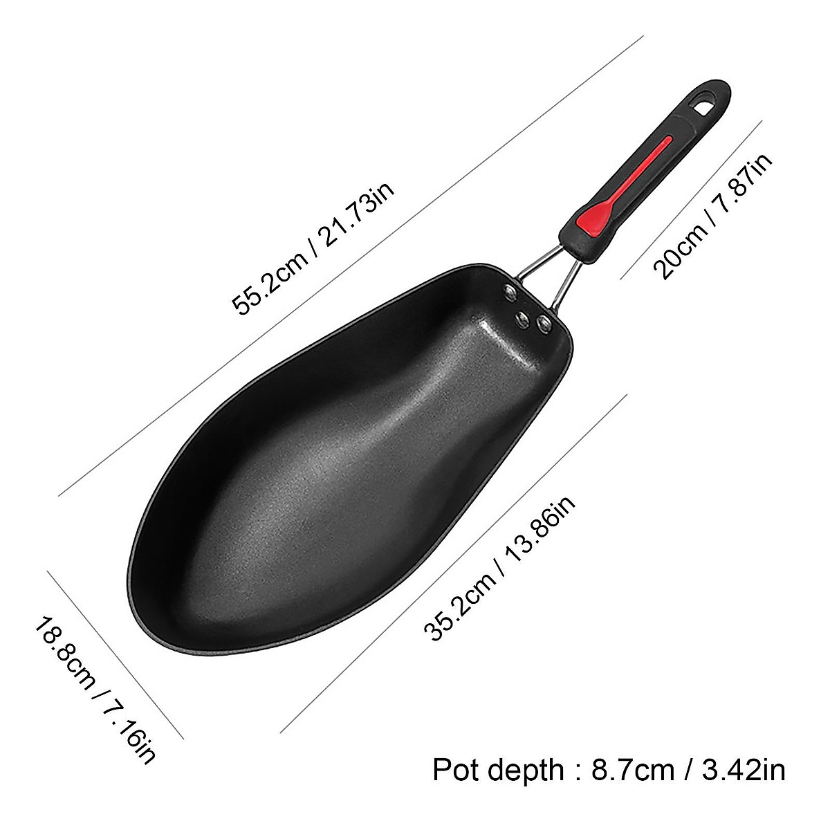 EEASSA Fish Shape Non-Stick Oval Shaped Frying Pan, Aluminum Alloy, 8.7cm Deep, Ideal for Grilling, Frying, and Serving