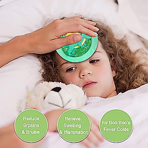 Boo Boo Ice Pack for Kids Injuries, Kids Ice Pack wit, Gel Cold Pack Toddler Ice Pack with Soft Cover Baby, Kid's Pain Relief, Fever, Wisdom Teeth, First Aid, Head, Neck, Arms, Legs Injuries (5 Pack)