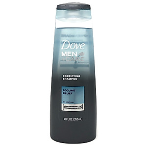 Dove Men + Care Fortifying Shampoo, Cooling Relief Icy Menthol, 12 Ounces (Pack of 2)