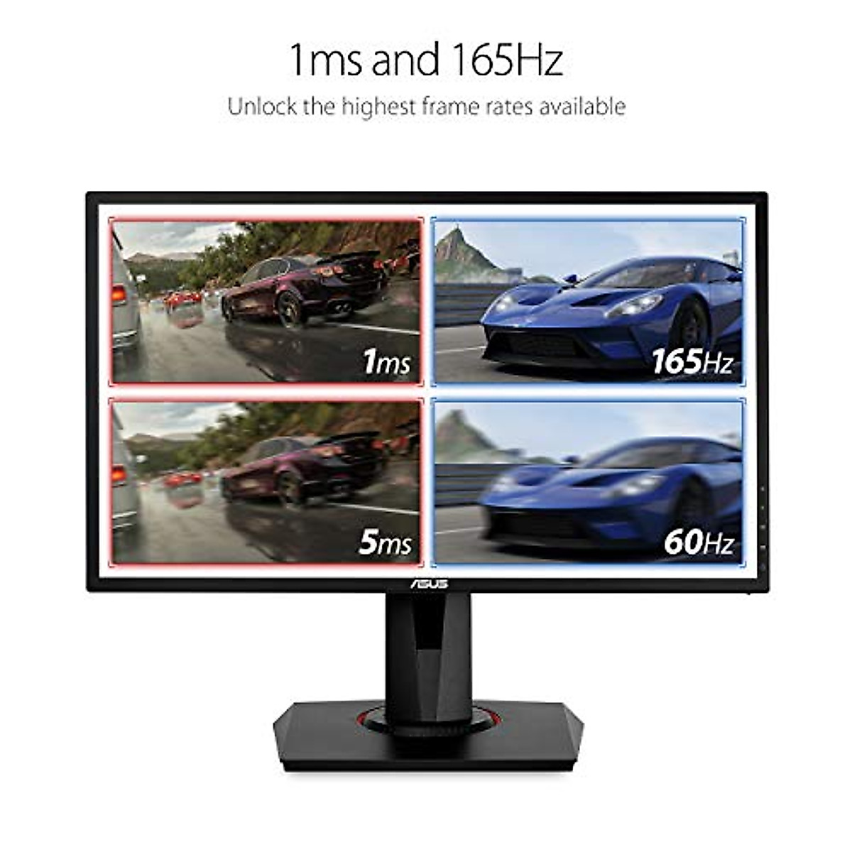 ASUS VG248QG 24" G-SYNC Gaming Monitor 165Hz 1080p 0.5ms Eye Care with DP HDMI DVI,Black