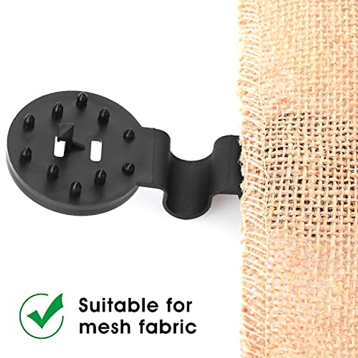 Grevosea 20 Pieces Shade Cloth Clips, Round Plastic Sunshade Clips Black Shade Netting Clips Tarp Clips Attachment and Placement for Sun Shade Net Anti Bird Netting Garden Netting