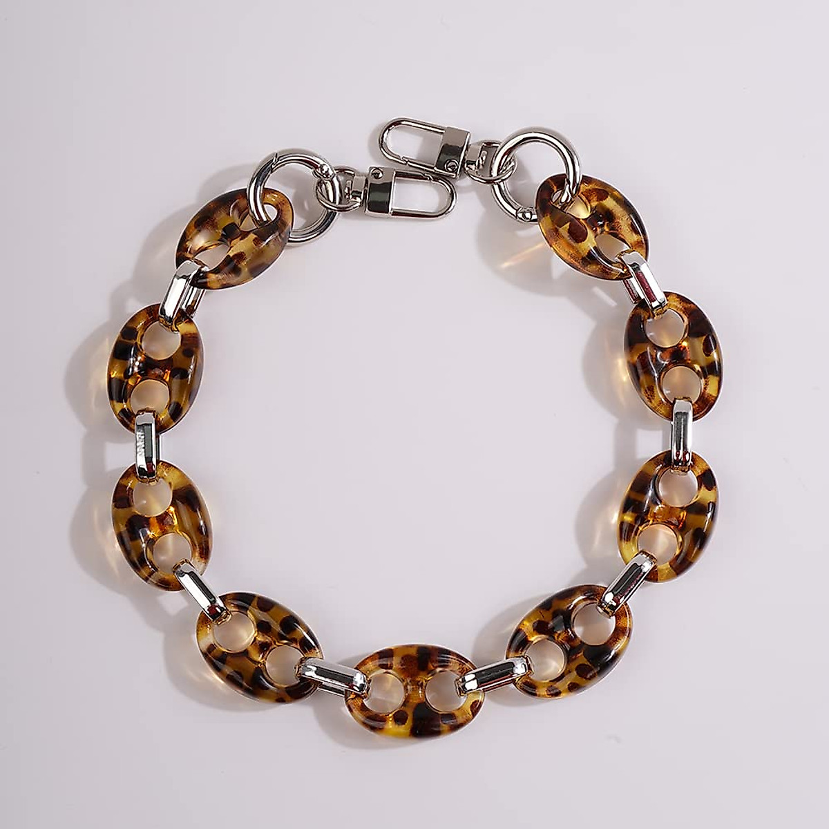 Wiwpar Handbag Acrylic Chain Shoulder Bag Replacement Chain Strap Accessories for Purse (Ivory-Gold)