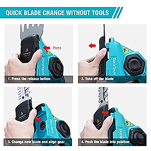 DURATECH 20V Cordless Hedge Trimmer Grass Shears Combo, 2-in-1 Handheld Shrubbery Hedge Trimmer Electric Rechargeable Grass Cutter for Garden - 2.0 Ah Lithium-Ion Battery and Quick Charger Included