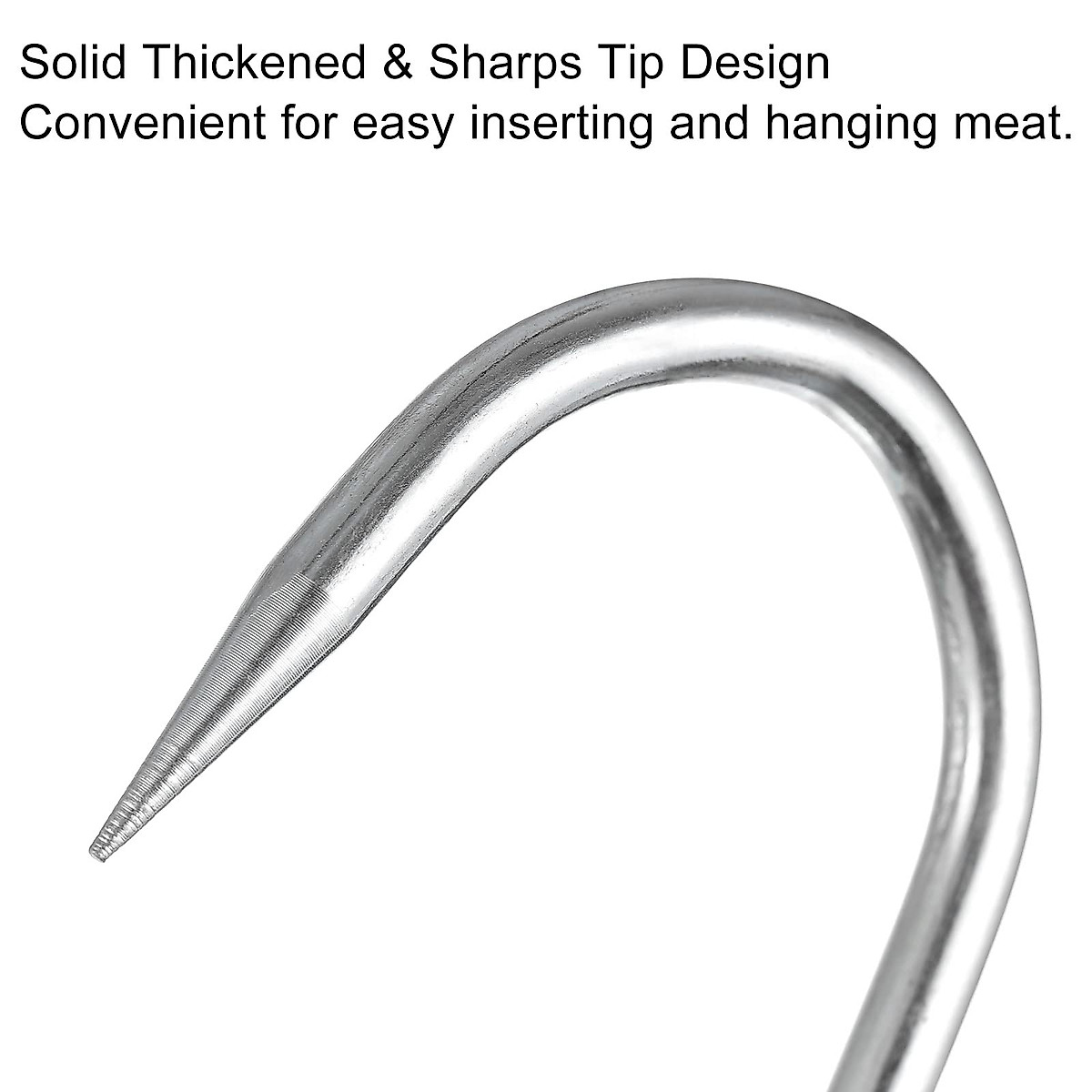 uxcell 14.5'' Double Meat Hooks, 0.41'' Thickness Galvanized Integrated Swivel Meat Hook for Hanging Drying Smoking Meat Products, 2Pcs