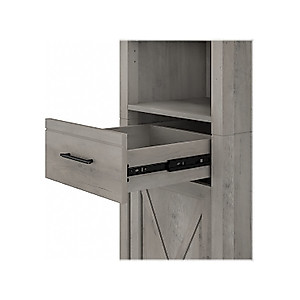 Bush Furniture Key West Bathroom Tall Narrow Bookcase Cabinet, Driftwood Gray