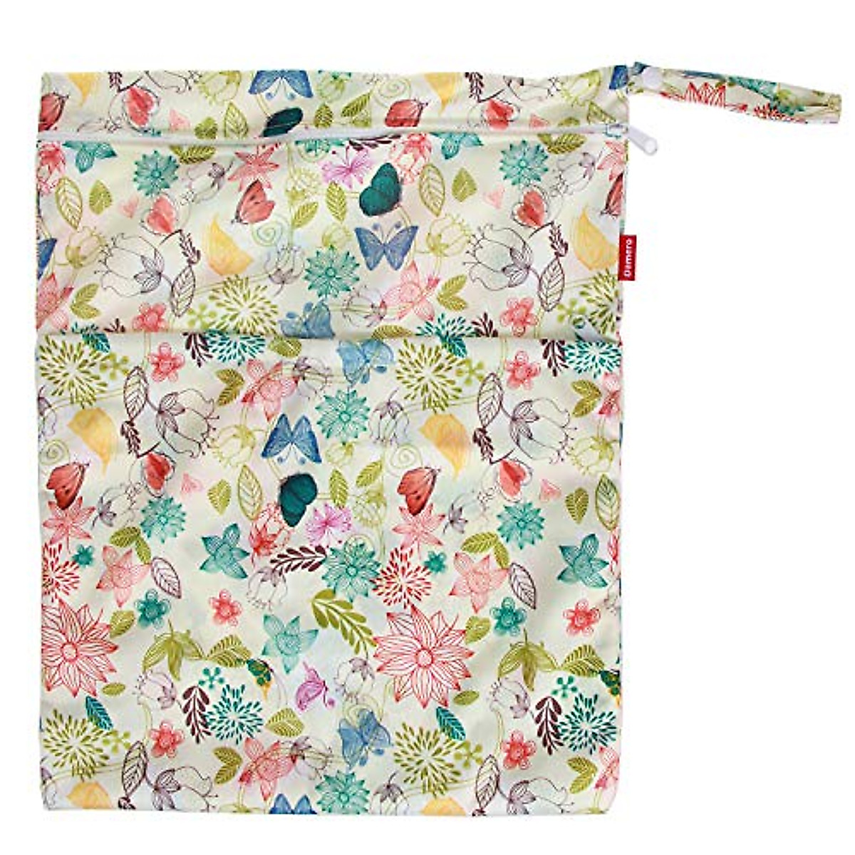 Damero 2pcs Travel Wet and Dry Bag, Reusable Wet Bags Organizer with Two Zippered Pocket for Cloth Diaper, Pumping Parts, Swimsuit and Gym, Jungle