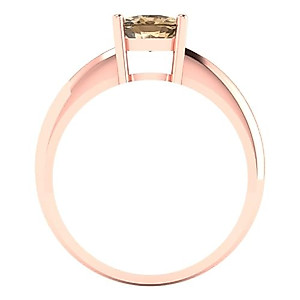 Clara Pucci 1.50ct Cushion Cut Solitaire Champagne Simulated Diamond 4 Prong Engagement Bridal Anniversary Ring 18K Rose Gold 3.5