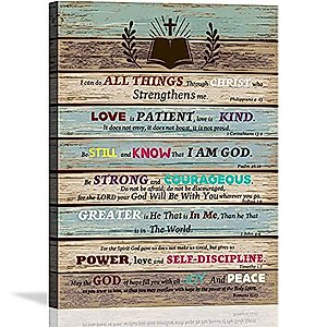 Inspirational Wall Art Scripture Bible Verse Wall Art Christian Canvas Art for Office Bathroom Bedroom Wall Decor Rustic Farmhouse Wall Decor Religious Gifts Be Still and Know that I am God