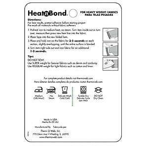 HeatnBond Hem Iron-On Adhesive, Super Weight, 3/4 Inch x 8 Yards, White