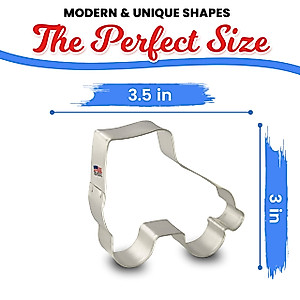 Foose Cookie Cutters Roller Skate Cookie Cutter 3.75 in, Tin Plate Steel, Handmade in USA