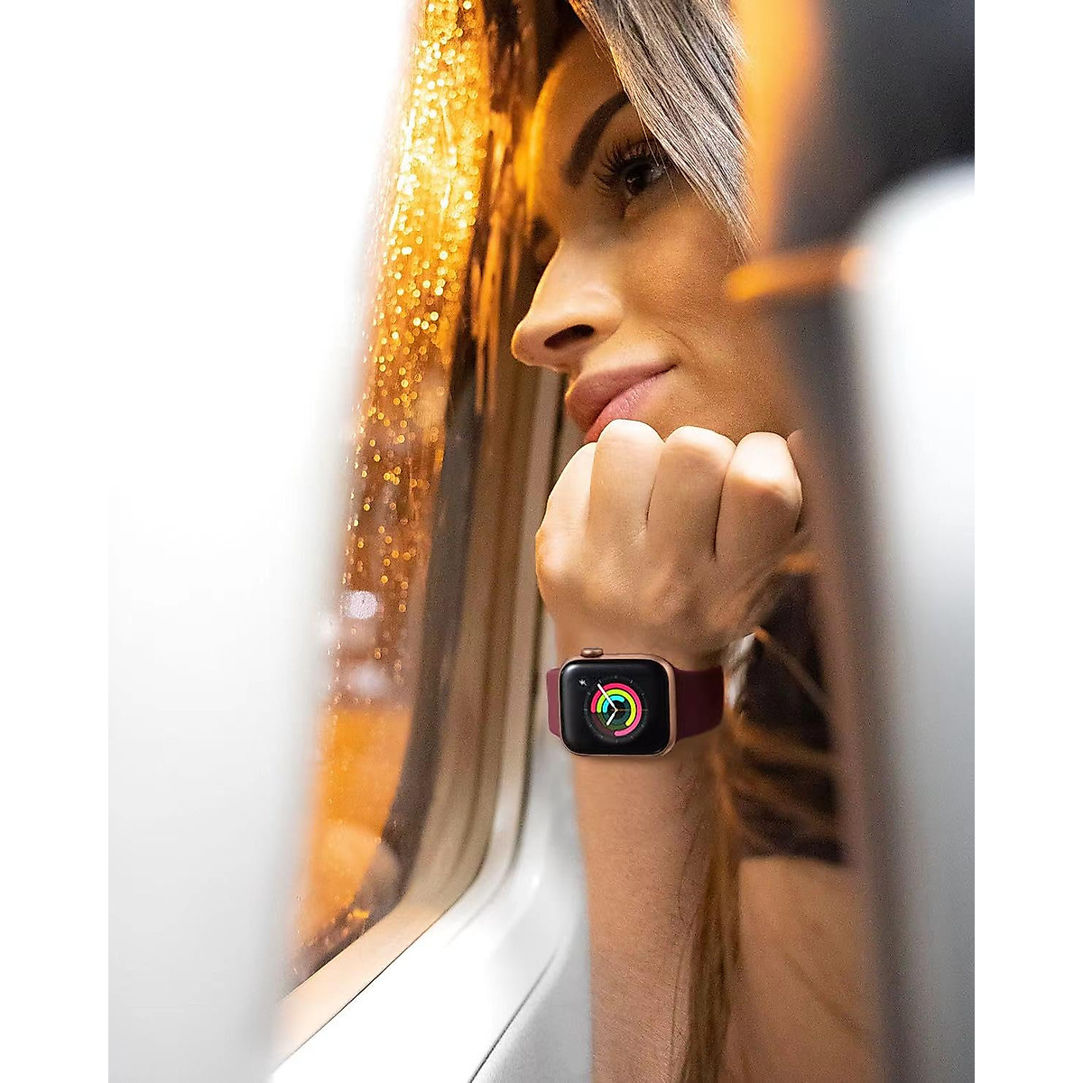 ADCNLG Sport Bands Compatible with Apple Watch Band 40mm,41mm 38mm 42mm 44mm 45mm 49mm Women Men,Soft Silicone Strap for iWatch Series Ultra 9 8 7 6 5 4 3 2 1 SE White