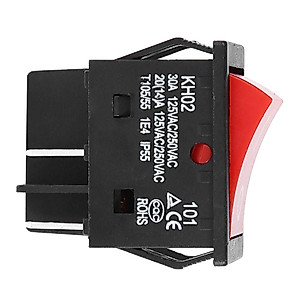 ON Off Rocker Switch, 120V AC/250V AC30A Welder Welding Machine 4-Pin 2 Position Boat Type Toggle Switch(1PCS)