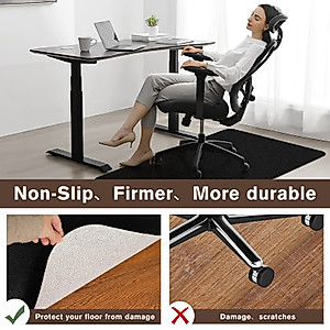 Hardwood Floors,Tile Non-Slip Office Chair Mat,Computer Chair Mat,for Rolling Chair,Large Floor Protector,Easy Clean and Flat Without Curling,Black(47"x36")