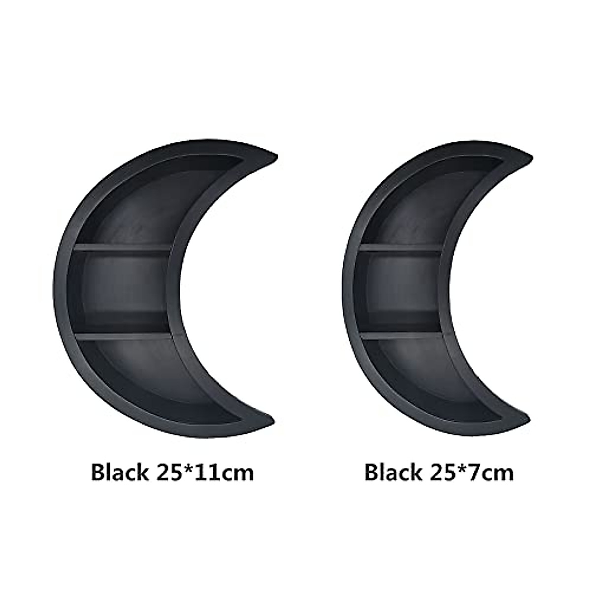 Takefuns Wooden Moon Shelf, Moon Shaped Floating Shelves for Crystal, Stone Storage Shelf Display Rack, Wall Mounted Display Shelf for Living Room Bedroom Bathroom