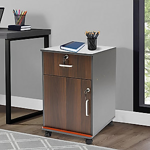1-Drawer File Cabinet, Home Printer Stands, Office Vertical Files, Mobile File Cabinet,Metal File Cabinets with Lock,Vertical Filing Organization Storage Cabinets,Rolling Printer Stand with Cabinet