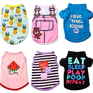Pet Shirts Printed Puppy Shirts Dog Sweatshirt Cute Dog Clothing Dog Pullover Soft Shirt for Pet Dog Apparel Christmas New Year (XS)