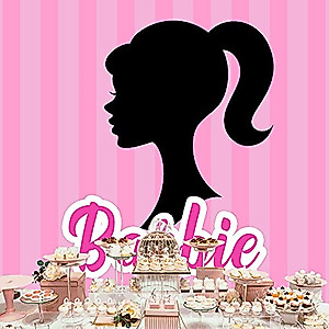 Withu Pink Party Backdrop Girls Frame Stripe Glamour Cake Table Spa Tea Time Photography Head Photo Decorations Banner Background