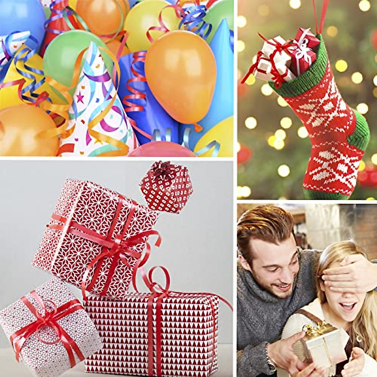 WELTOKE 27 Rolls Curling Ribbon Balloon String Roll Gift Wrapping Ribbon for Wrapping, Crafting, Wedding, Party, Festival, Florist Flower(1/5 " Wide / 27 Colors)