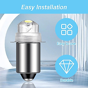 YAFIYGI 2 Pack Flashlight Bulbs 30 Lumen 3-Volt LED PR6 Replacement Bulb for Flashlights 3V Light Bulb Torch Flashlight Bulb with 10 Year Lifespan 41-1643 P13.5S 6000K