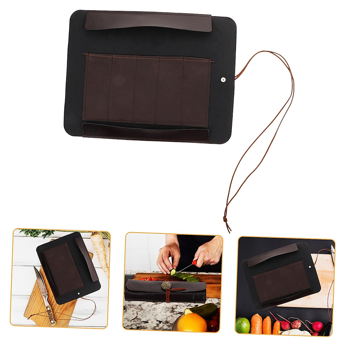 ifundom Roll, Canvas Roll Bag for Chefs, Portable Travel Tool Roll Bag, for Culinary Student, Professional Chef for Men Women for Meat Cleaver