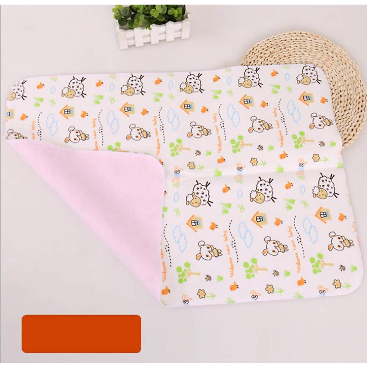 4pcs Pack Monvecle Baby Infant Cotton Waterproof Changing Pads Washable Resuable Diapers Liners Mats Small 18"x12"