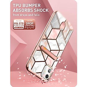 i-Blason Cosmo Wallet Slim Designer Wallet Case for iPhone 12 Mini (2020), 5.4", Marble