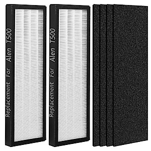 VALZONE 2 Pack TF60 True HEPA Replacement Filter Compatible with T500 Air Purifier with 4 Extra Carbon Pre-Filters
