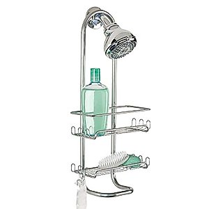 InterDesign Classico Hanging Shower Caddy - Bathroom Storage Shelves for Shampoo, Conditioner and Soap, Silver