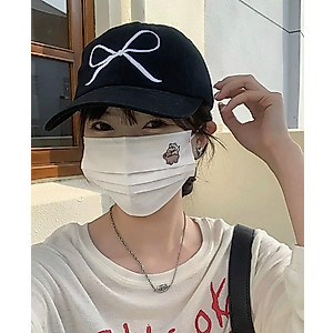 Bow-Tie Baseball Cap for Women Fashion Sun Hats for Women Trucker Hat Y2k Sun Cap Visor Cap Hiking Travel Trendy 2024 Beige/Pink