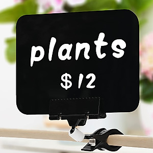 Mlici Clip on Sign Holder Chalkboard Clips, 4 Pack 8.2 x 5.8 Inch Sign Holder Clip for Retail Store Signs Displays, Black Plastic Sale Signs for Food Label Display Rotating Signs Table Clip