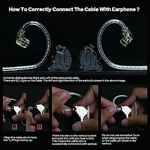 Linsoul KZ ZS10 Pro, 4BA+1DD 5 Driver in Ear Monitor, HiFi Wired Earbuds, Gaming Earbuds, Hybrid IEM Earphones with Stainless Steel Faceplate, Detachable Cable for Musician(with Mic, Dark Black)