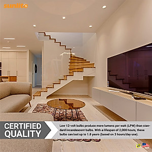 Sunlite 40615-SU Q35/GY6/12V Halogen 35-Watt Single Ended T3.5 Light Bulb, 525 Lumens, 12 Volts, GY6.35 (Bi-Pin) Base, Clear, 2000 Hour Life Span, 3200K - Warm White 12 Pack