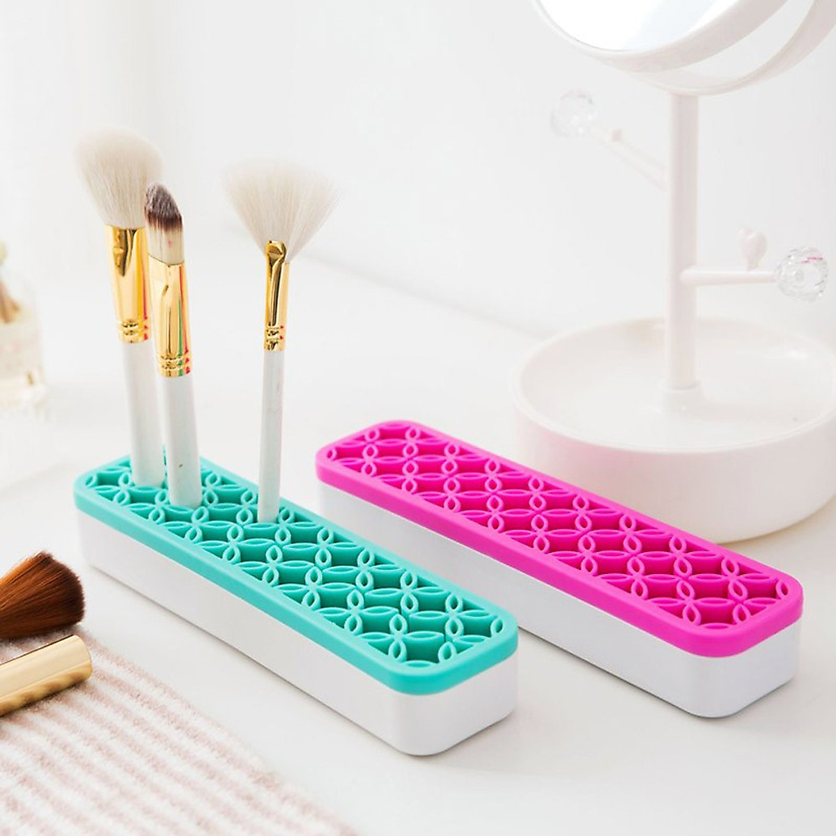 Anddyam Desktop Organizers ,Cosmetic Storage Box& Desktop Storage Box Blue