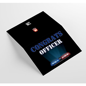 M Market On Mainstreet Graduation Cards w/Premium 32lb White Envelope, Peel and Seal Envelope, Made in the USA by Small Business (Police Academy Graduation)