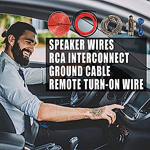 4 Gauge Car Amp Audio Wiring Kit – Welugnal A Car Amplifier subwoofer Wiring Install kit Helps You Make Connections and Brings Power to Your Radio, Subwoofers and Speakers Amp Power Wire