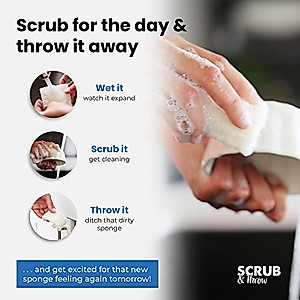 Scrub & Throw Natural Loofah Sponges, Multipurpose Dish Sponges, Non-Scratch Kitchen Sponges, (Pack of 30) for Cleaning Kitchen, Bathroom, and Household
