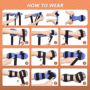 Scurnhau Resting Hand Splint, Functional Hand Brace, Wrist & Finger Night Immobilizer, Hand Support for Tendinitis, Arthritis, Carpal Tunnel Syndrome, Stroke Hand, Fit for Left and Right Hand-S/M