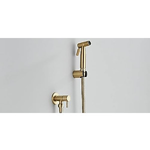 GMWARDDF Shower Sets for Bathroom Matte Black Bidet Single Cold Water Bidet Faucet Stainless Steel Bidet Water Crane for Toilet Brushed Gold