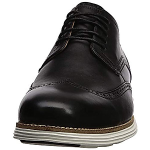 Cole Haan Men's Original Grand Shortwing Oxford Shoe, Black Leather/White, 12 Medium US