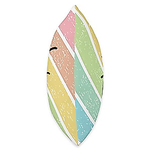 Cute Pastel Stripes Personalized Monogram Letter F Colorful Throw Pillow, 16x16, Multicolor