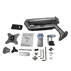 StarTech.com Desk Mount Monitor Arm - Full Motion Articulating - Monitors 12 to 34 Adjustable VESA Single Monitor Arm - Desk & Grommet Clamp -Silver (ARMPIVOTHD)