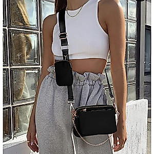 Uromee Corssbody Bags for Women Vegan Leather Fashion Shoulder Purse Fanny Pack Belt Bag Travel Hiking Detachable Pouch Adjustable Strap