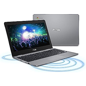 Asus C223 11.6/'' HD Chromebook Laptop, Intel Celeron N3350 Processor, 4GB RAM, 32GB eMMC Flash Memory, Intel HD Graphics, HD Webcam, Stereo Speakers, Chrome OS, Gray, (renewed)