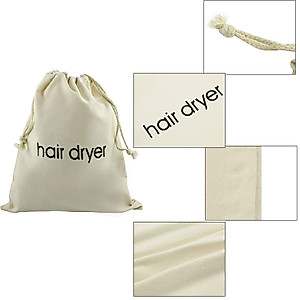 Trounistro 2 Pack Hair Dryer Bags Drawstring Bag Big Cotton Hairdryer Bag (Color 1)