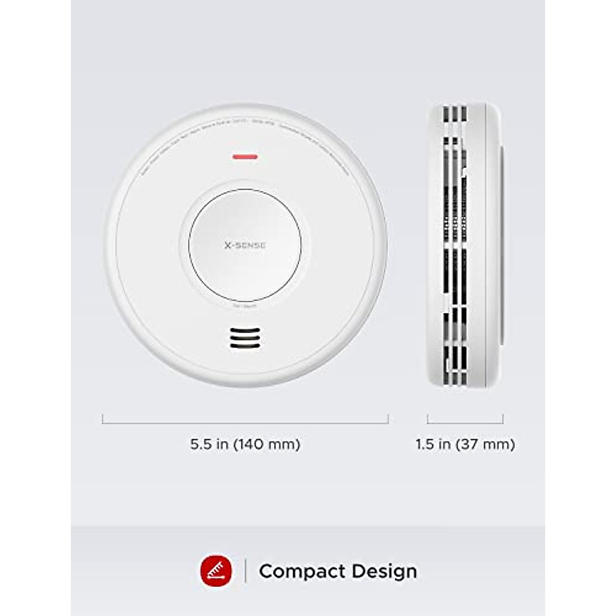 X-Sense AC Hardwired Combination Smoke and Carbon Monoxide Detector, Hardwired Interconnected Smoke and CO Detector Alarm with Replaceable Battery Backup, XP06, 1-Pack